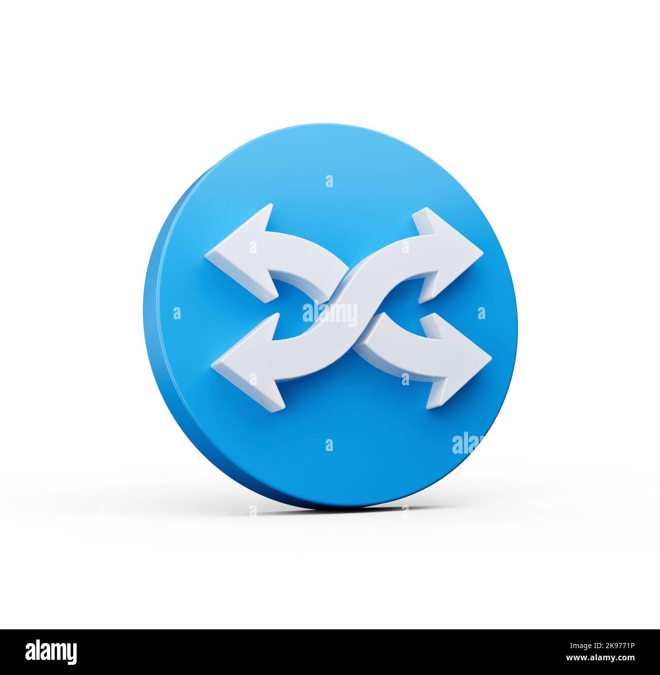 Conflict icon 3d isolated on white background. Blue Round shape Web ...