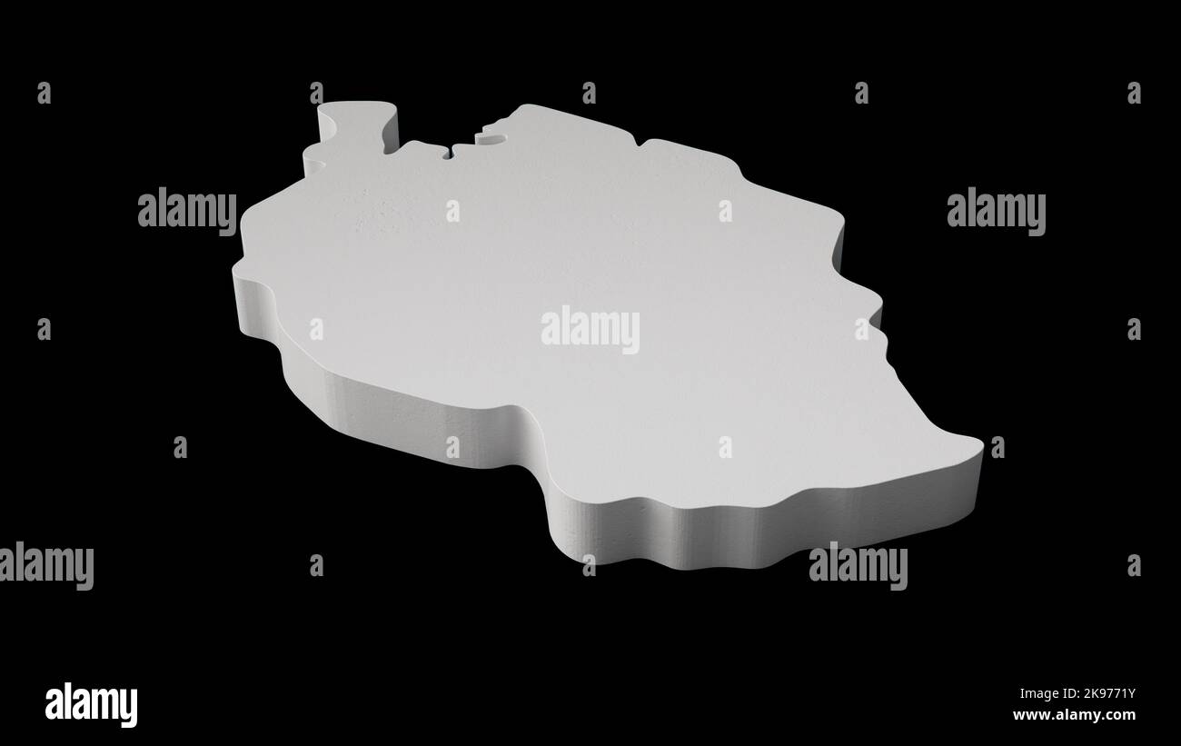 Tanzania 3D map Geography Cartography and topology Sea Blue surface 3D ...