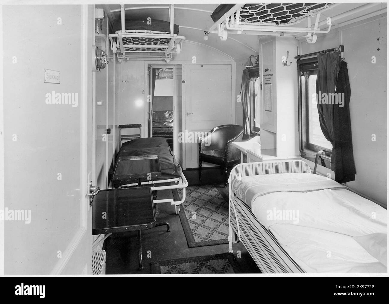 Interior of the State Railways, SJ C10 sick car Stock Photo - Alamy