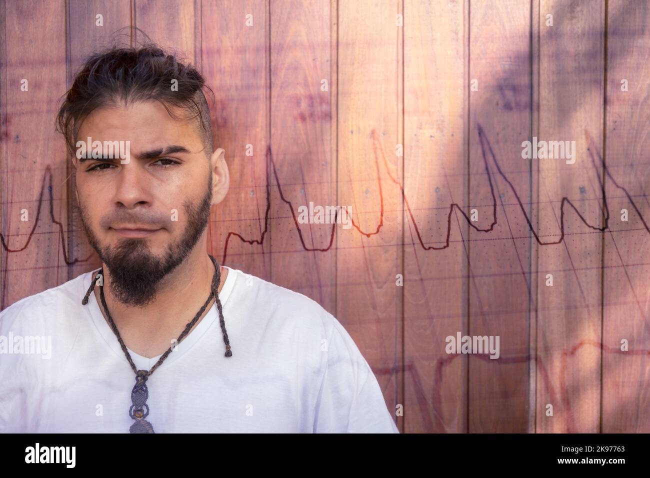 Adult Caucasian man with an EKG. Cardiovascular health concept Stock ...