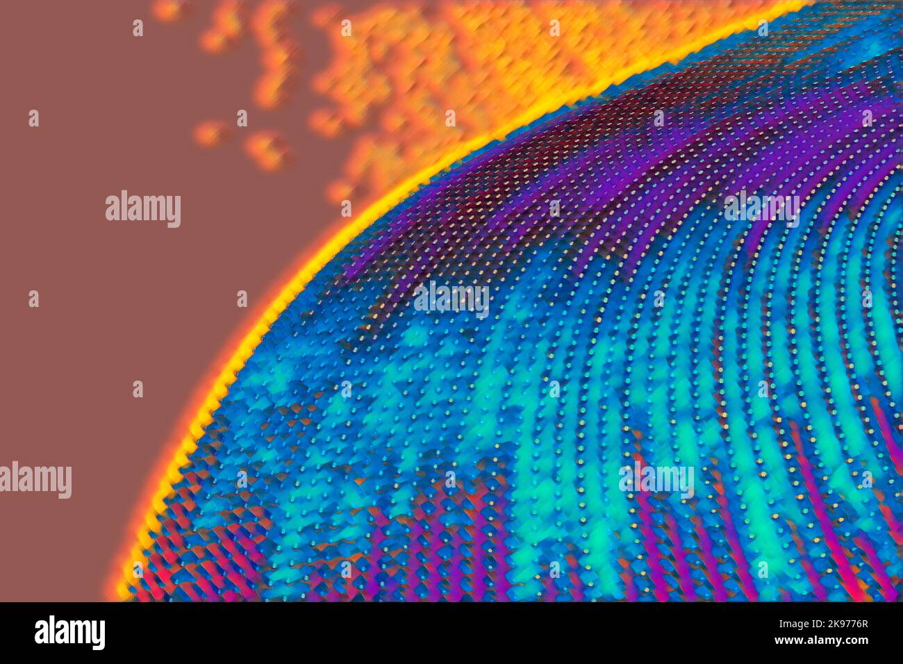 Vivid orange teal color illustration of curved lights Stock Photo - Alamy