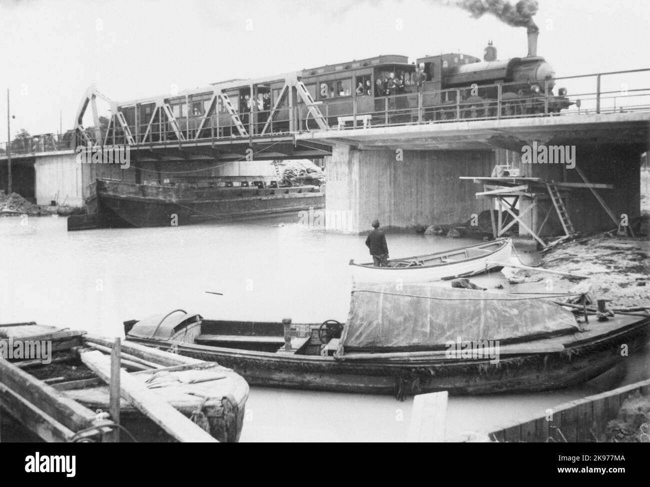 Malmö - Trelleborg Railway, MTJ Passenger Train on the Bridge Over the ...