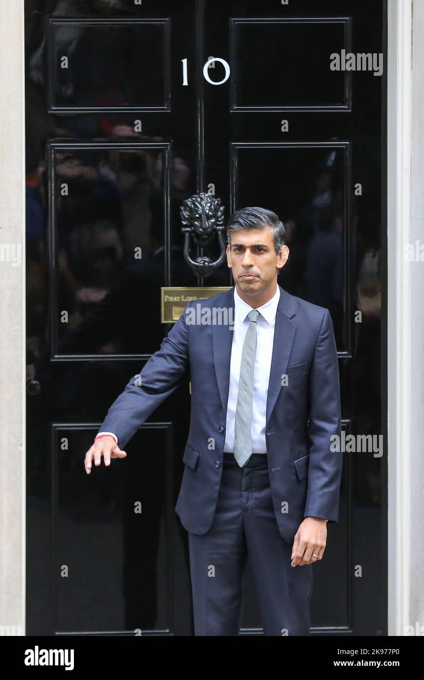 London Uk 25th Oct 2022 New British Prime Minister Rishi Sunak Seen