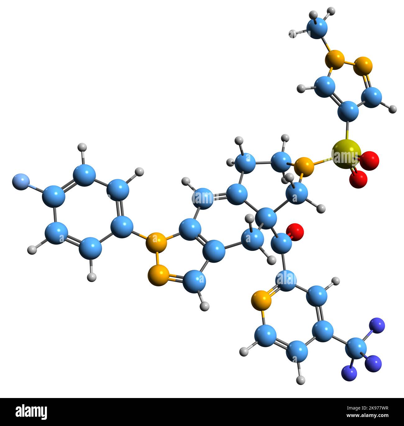 3D image of Relacorilant skeletal formula - molecular chemical ...