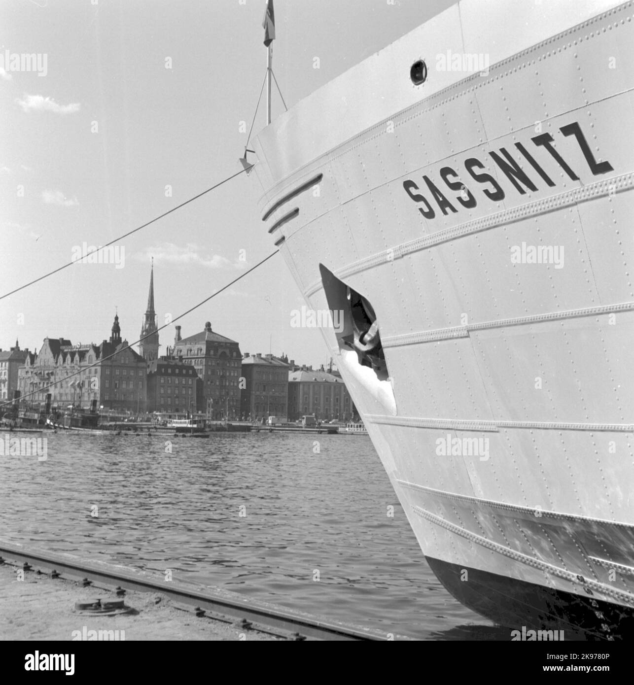 The train ferry "M/S Sassnitz" is shown in Stockholm Stock Photo - Alamy