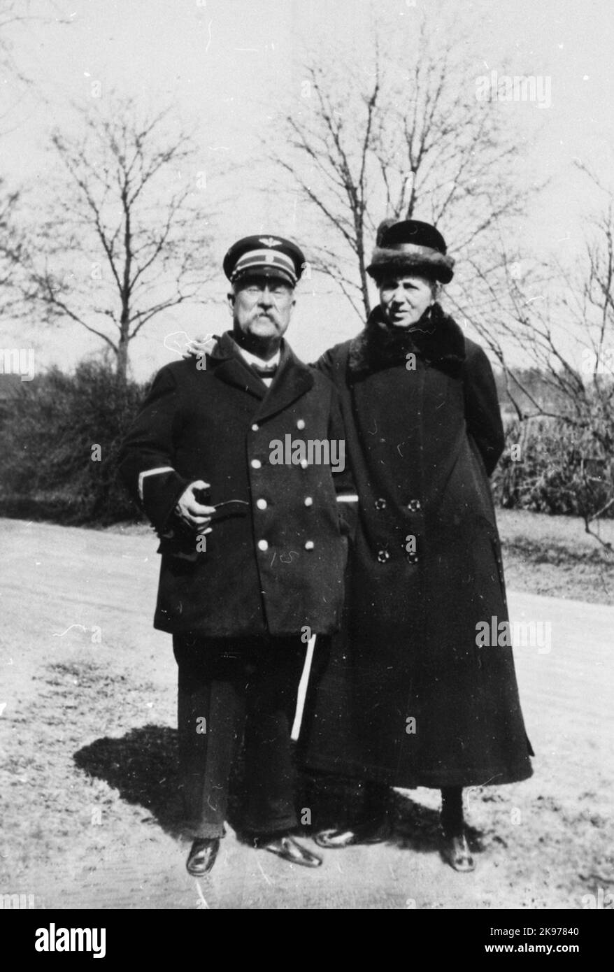 Station Master Joh. Edvard Nyberg with wife Stock Photo - Alamy