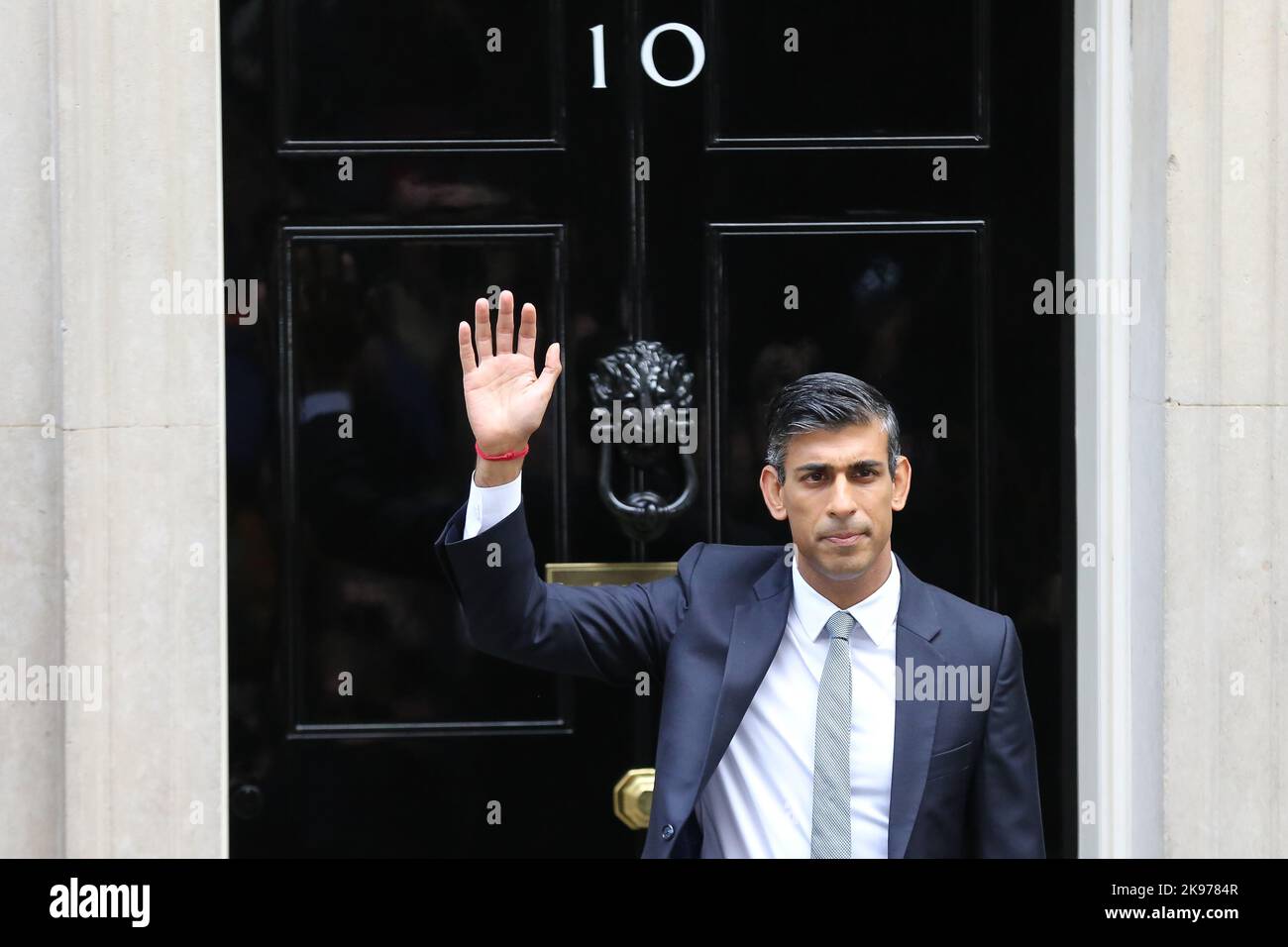 New British Prime Minister Rishi Sunak Waves From The Steps Of No 10
