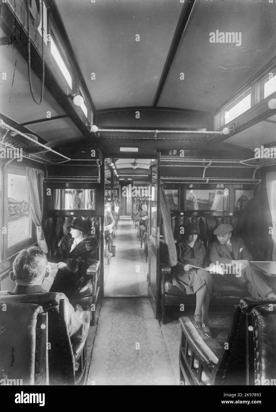 Historic interior trolley car Black and White Stock Photos & Images - Alamy