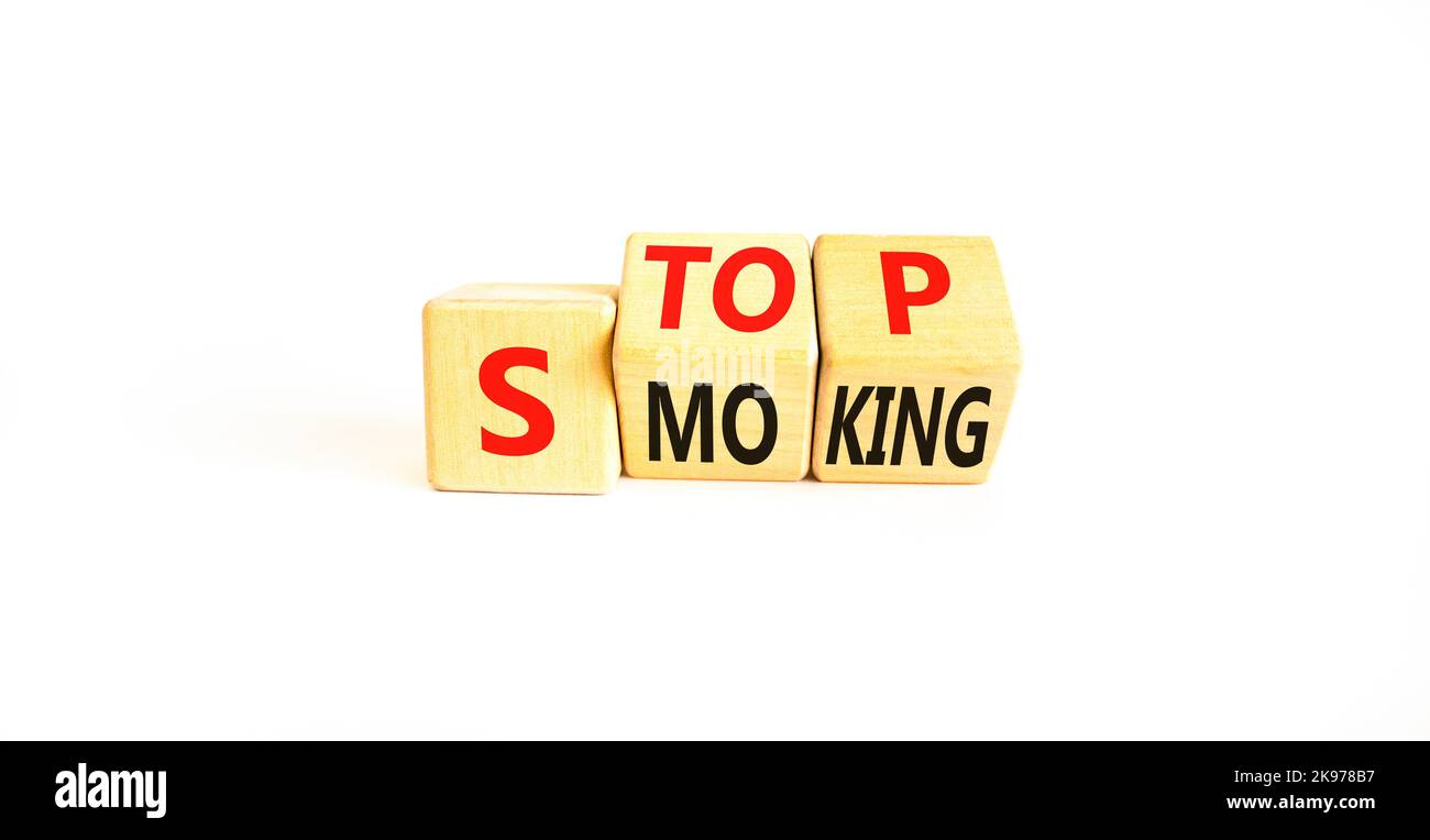 Stop smoking symbol. Concept words Stop smoking on wooden cubes ...