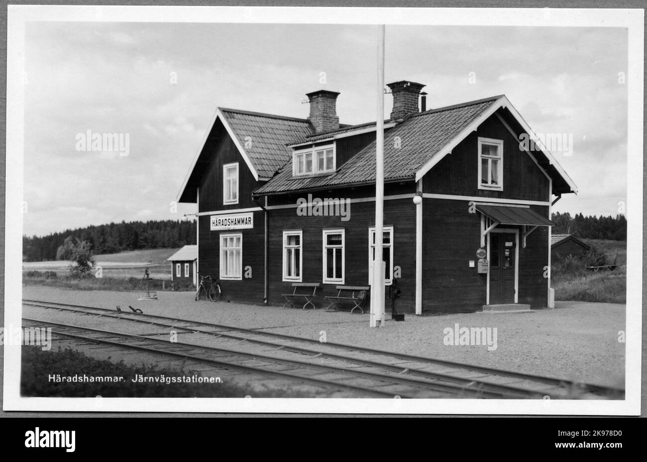 The railway station in Häradshammar Stock Photo - Alamy
