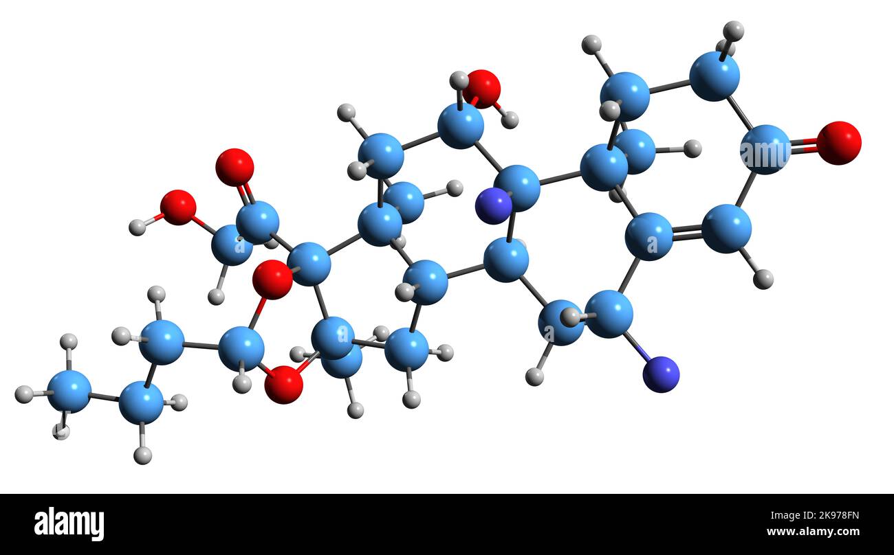 3D image of Rofleponide skeletal formula - molecular chemical structure ...