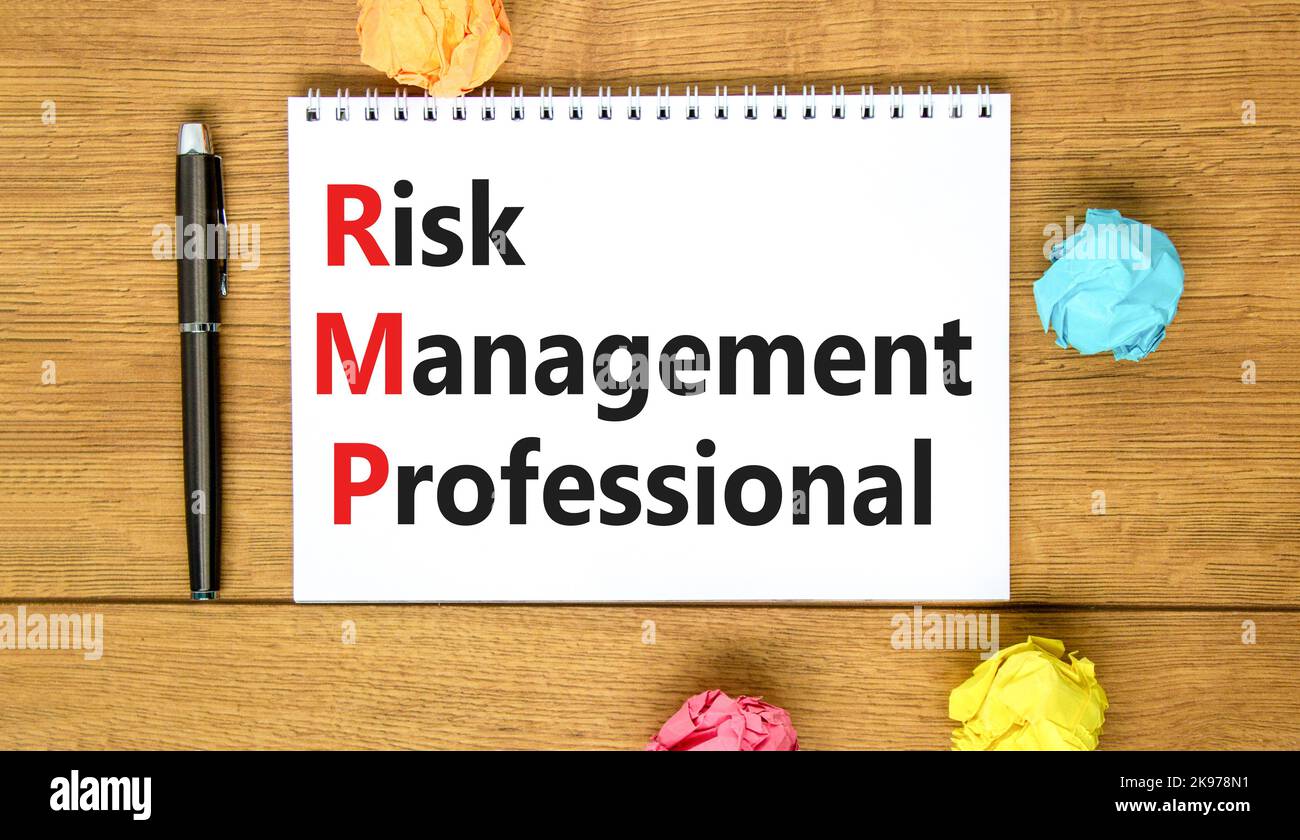 RMP risk management professional symbol. Concept words RMP risk management professional on white ...