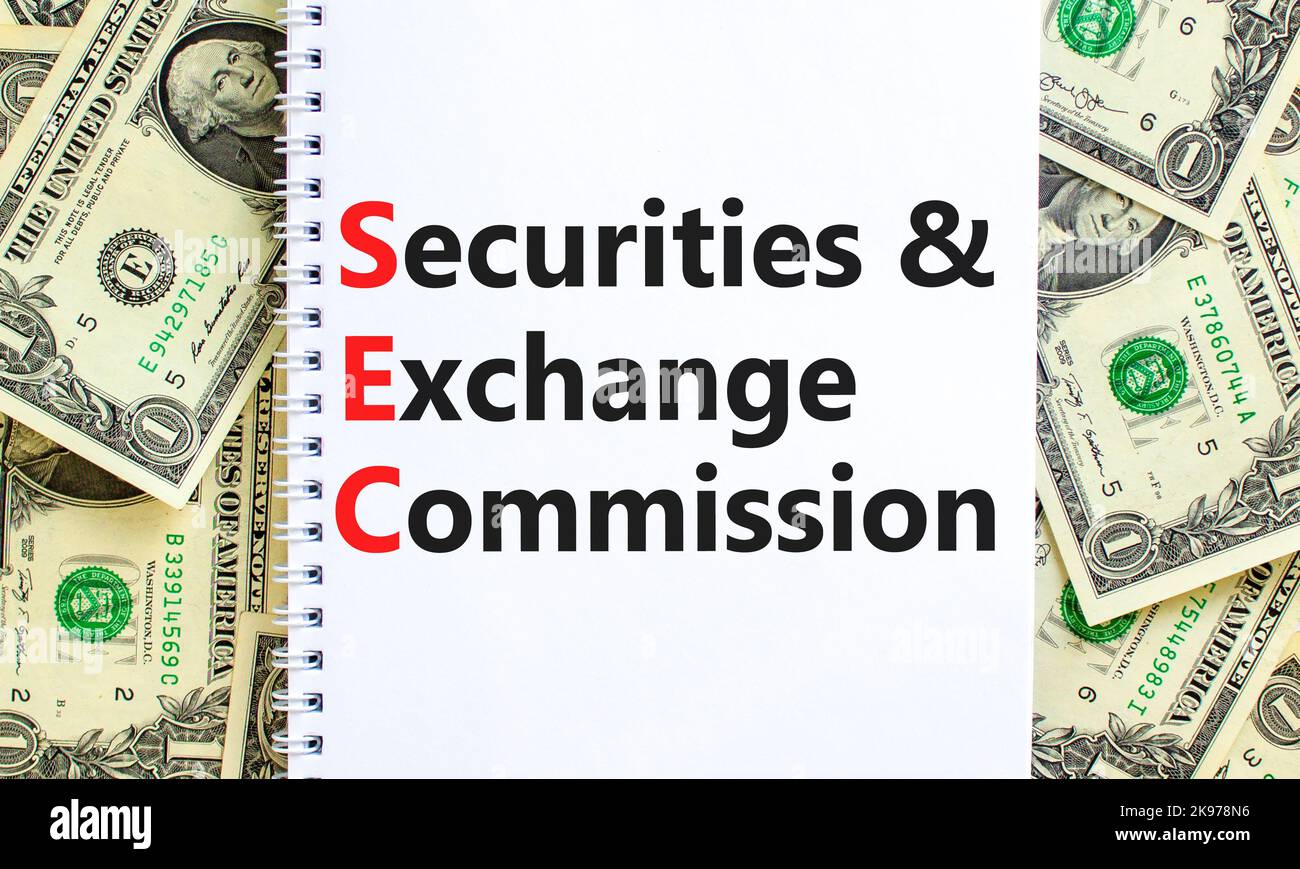 SEC securities and exchange commission symbol. Concept words SEC securities and exchange ...