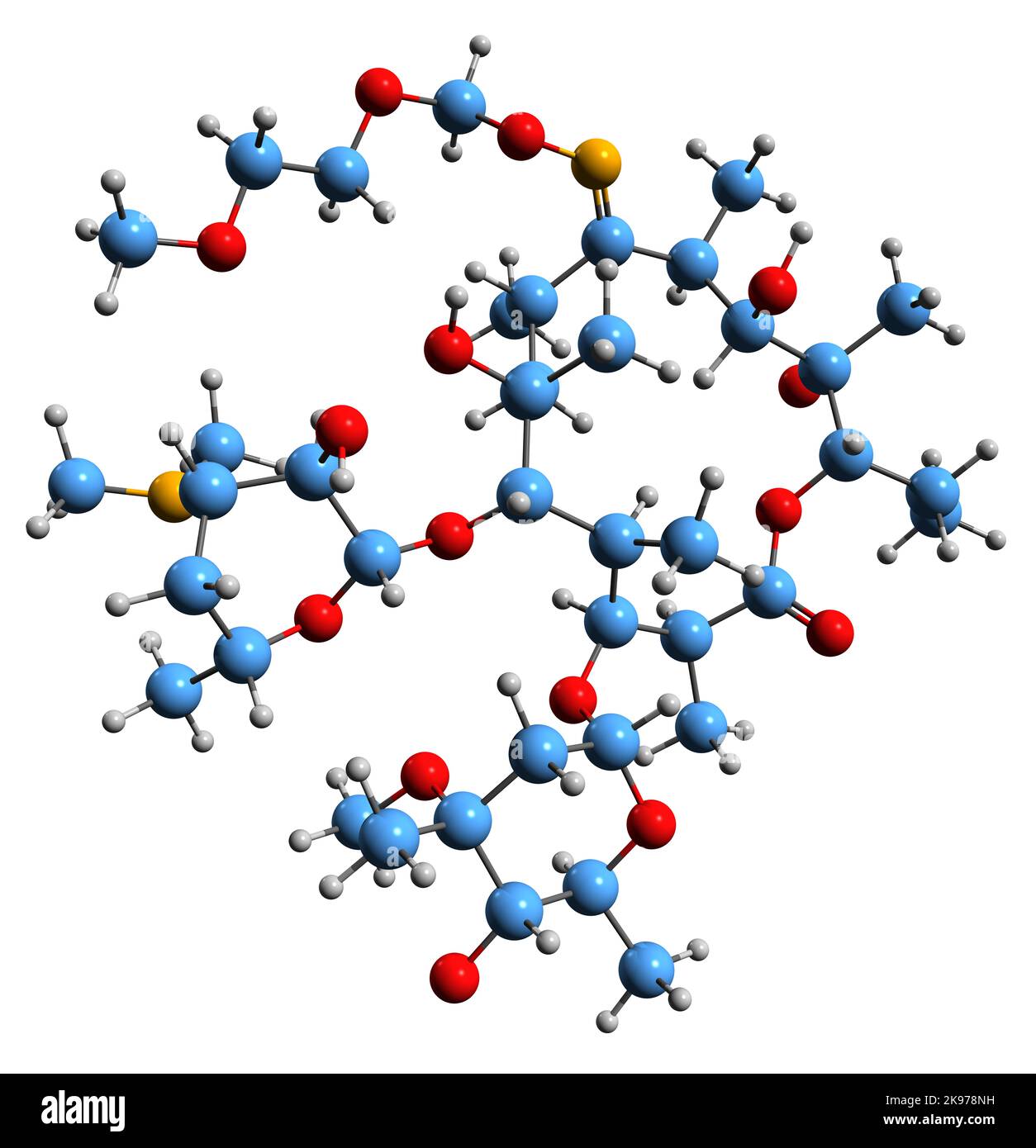3D image of Roxithromycin skeletal formula - molecular chemical ...