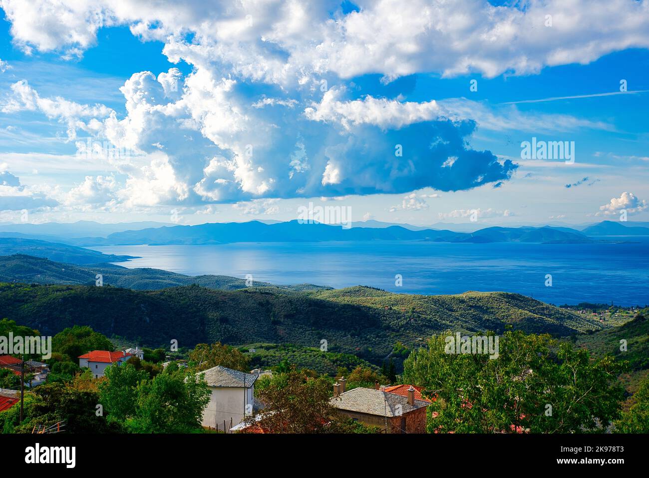 traditional architecture in a village of Mount Pelion, Milies village ...