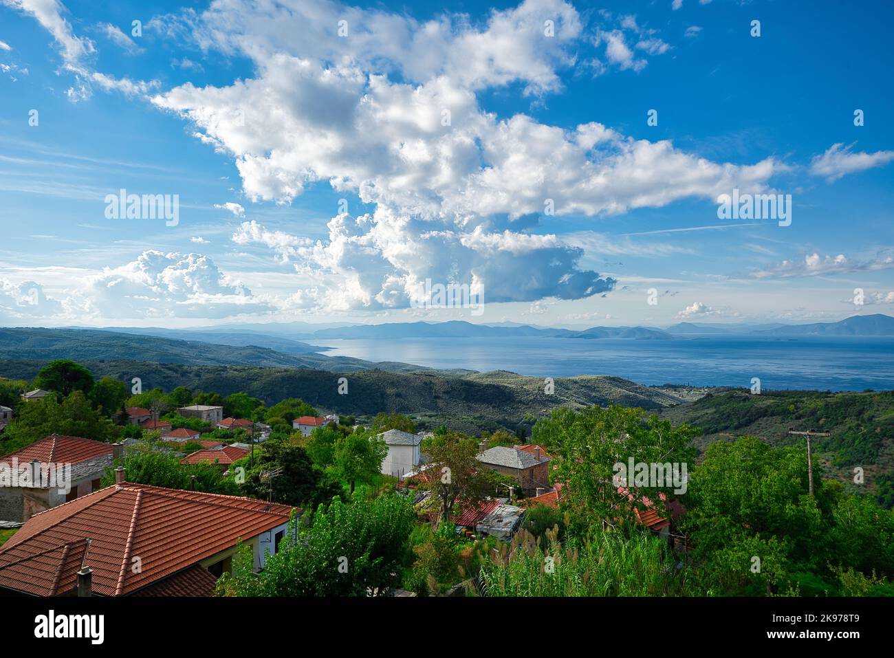 traditional architecture in a village of Mount Pelion, Milies village ...