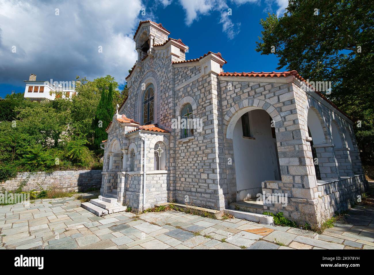stone christian church, traditional architecture in a village of Mount ...