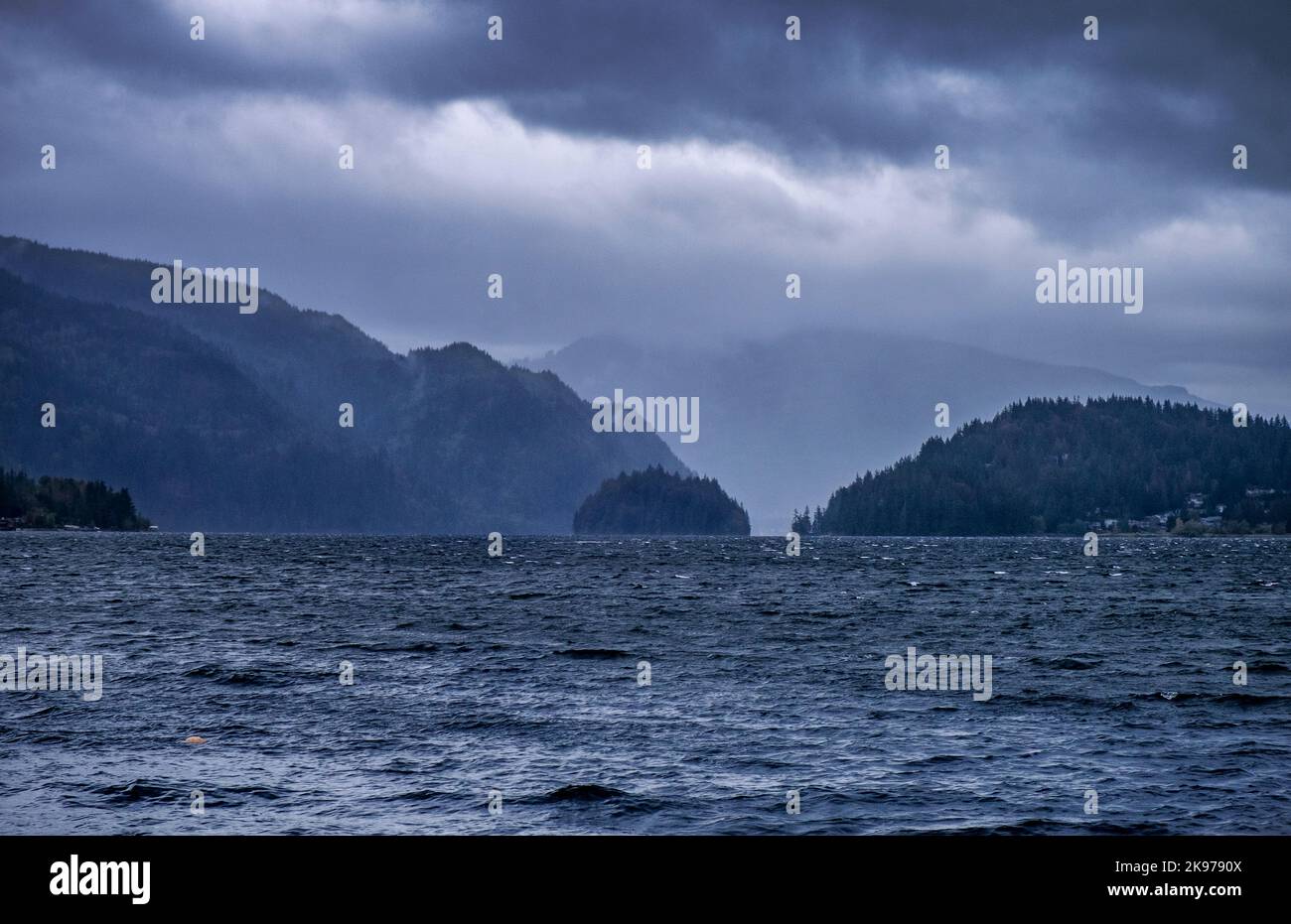 Stormy October weather on Lake Whatcom, near Bellingham, Washington ...