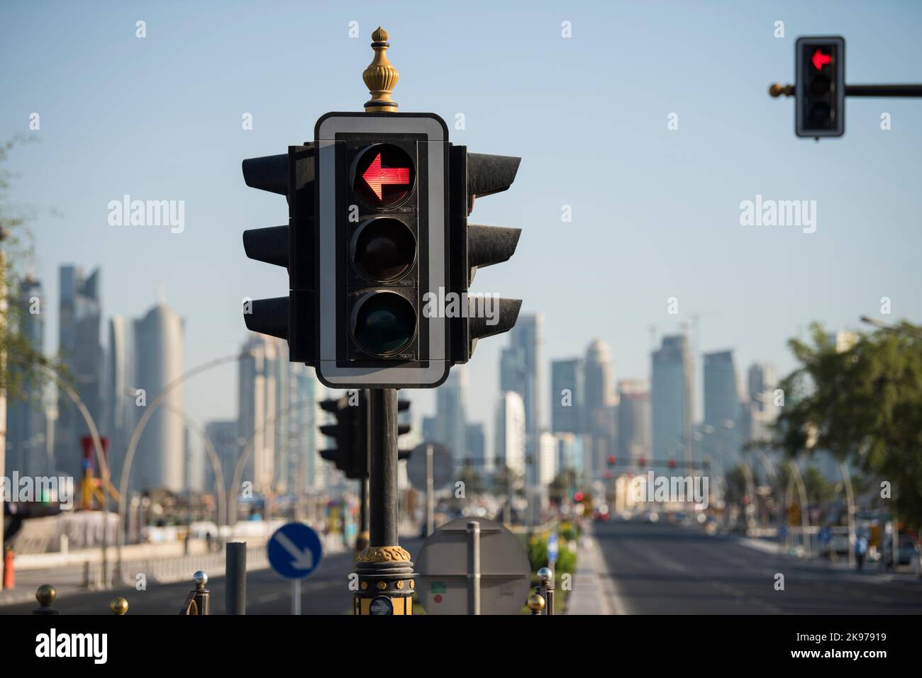 Doha, Qatar- October,22,2022 : Road signs in Doha Stock Photo - Alamy