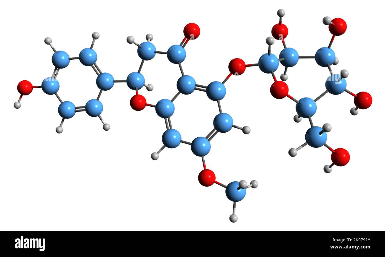 3D image of Sakuranin skeletal formula - molecular chemical structure ...
