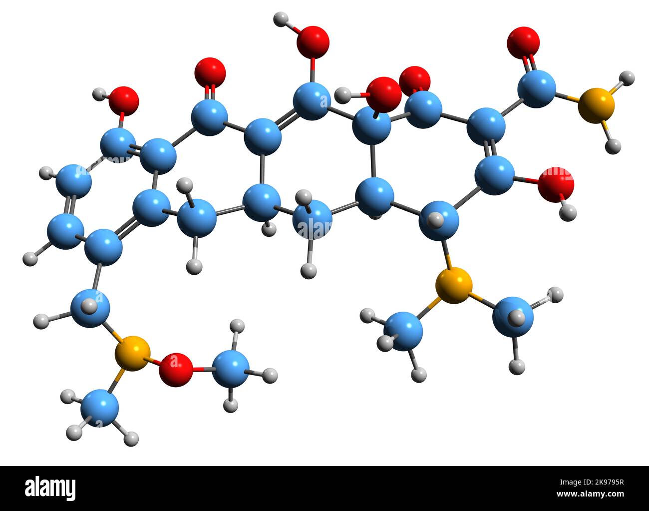 3D image of Sarecycline skeletal formula - molecular chemical structure ...