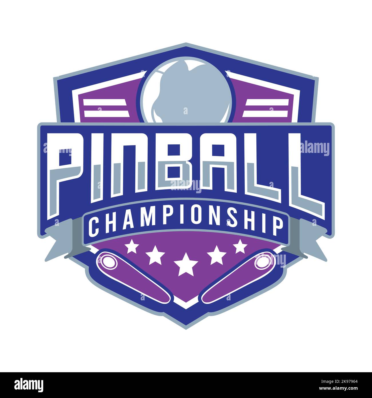 Pinball Game Arcade Vintage Retro Badge Emblem Hipster Logo Vector Icon ...