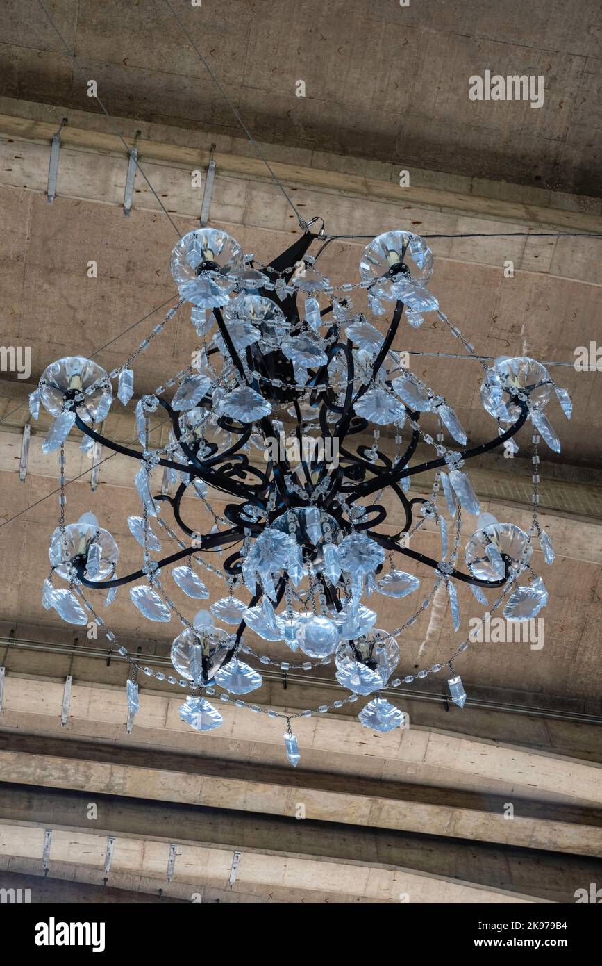 Photograph of famous and funky Spinning Chandelier; Vancouver, British ...