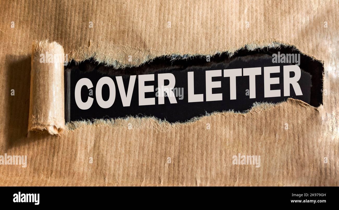 Cover letter text concept on torn brown paper Stock Photo - Alamy