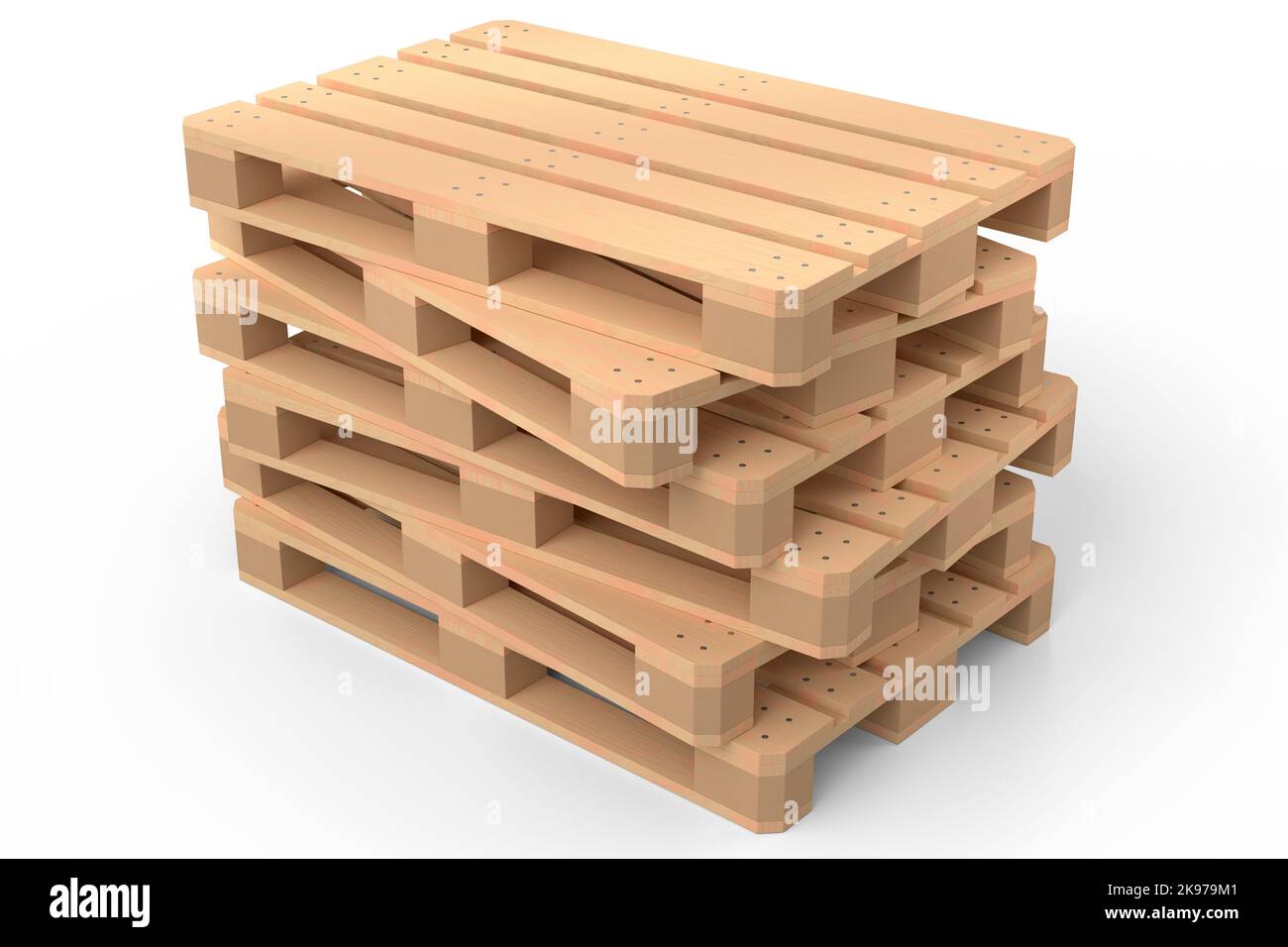 Set of wooden pallet for warehouse cargo storage isolated on white ...
