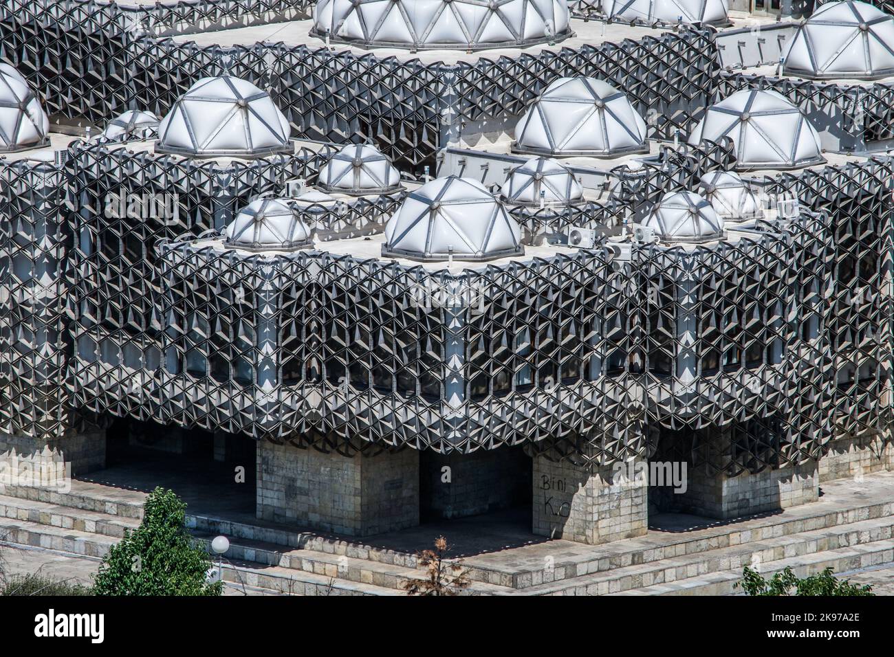 Details of National Library of Kosovo, in Pristina, built in Brutalist ...