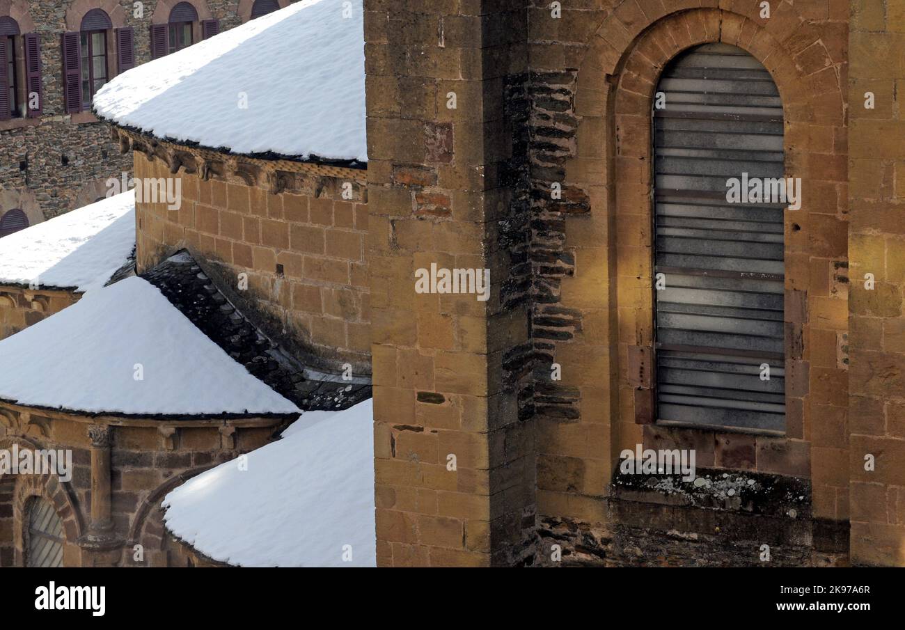 FRANCE. AVEYRON (12) CONQUES, ABBAYE STE FOY. STAINED GLASS PIERRE ...