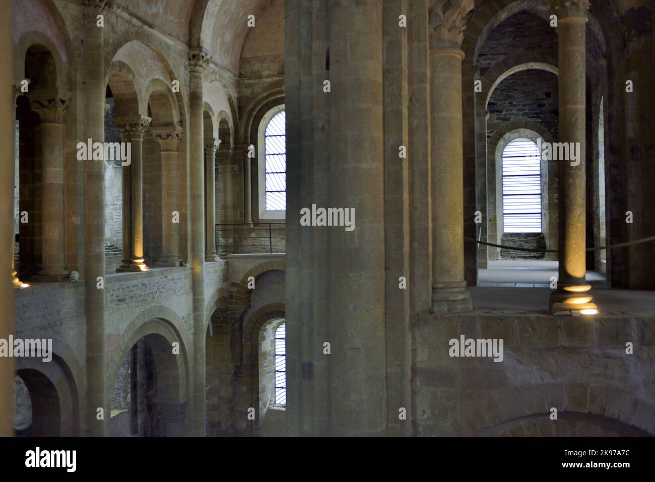 France, Aveyron (12) Conques. In 1986, Pierre Soulages make 104 stained ...