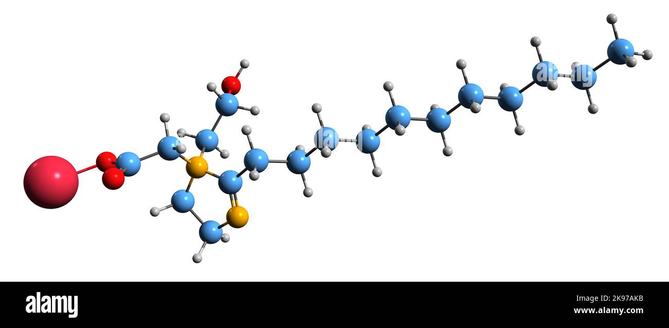 3D image of Sodium Lauroamphoacetate skeletal formula - molecular ...