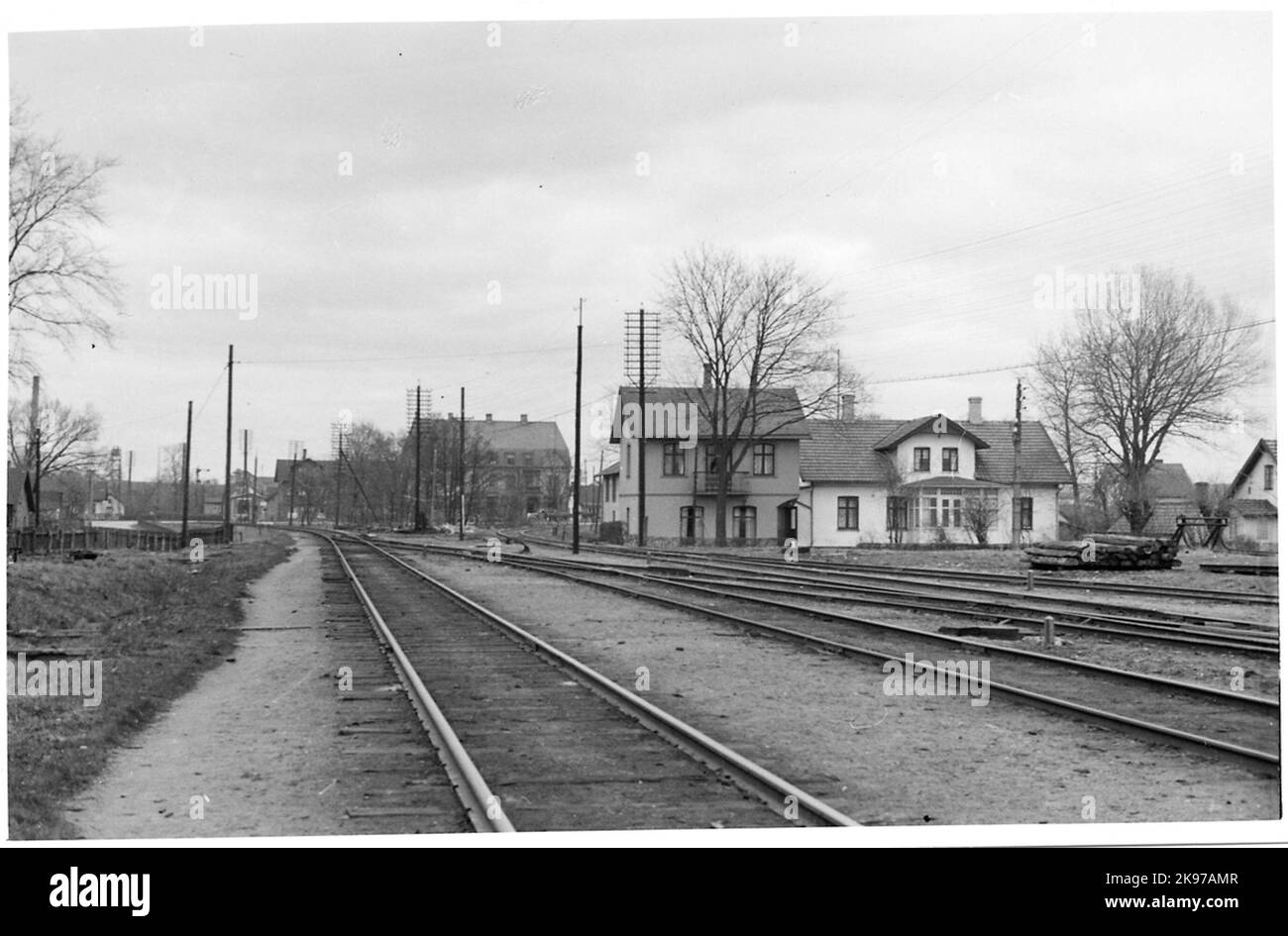 The yard at Gunnarstorp station Stock Photo - Alamy