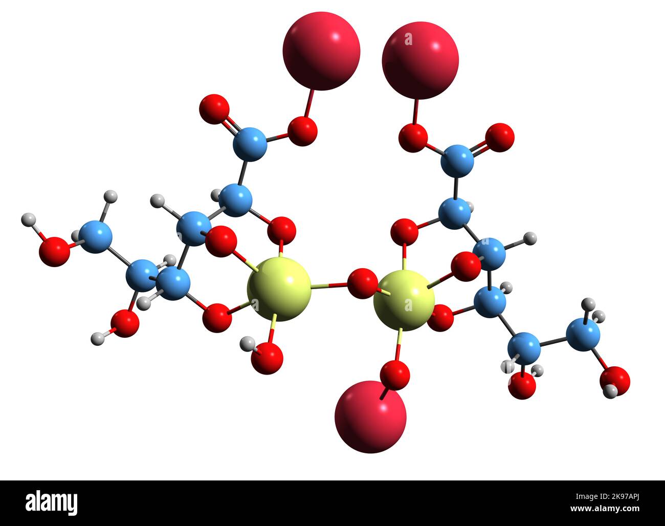 3D image of Sodium stibogluconate skeletal formula - molecular chemical ...
