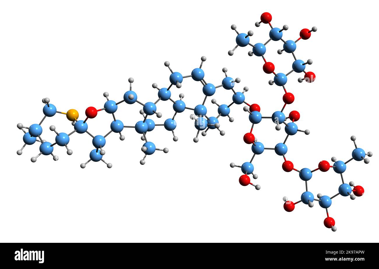 3D image of Solamargine skeletal formula - molecular chemical structure ...
