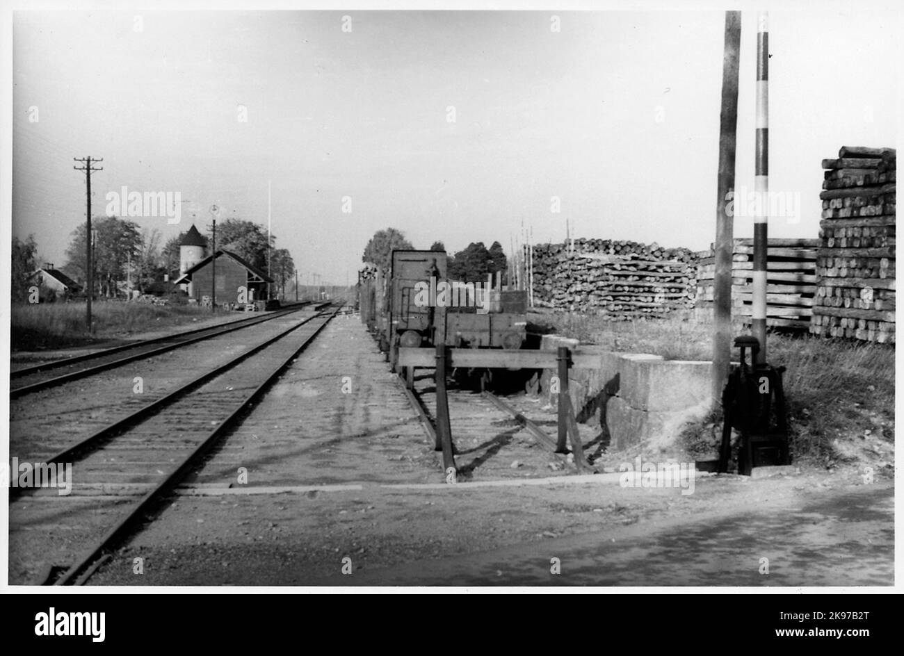 The yard at Trekanten station, in the direction of Nybro Stock Photo ...