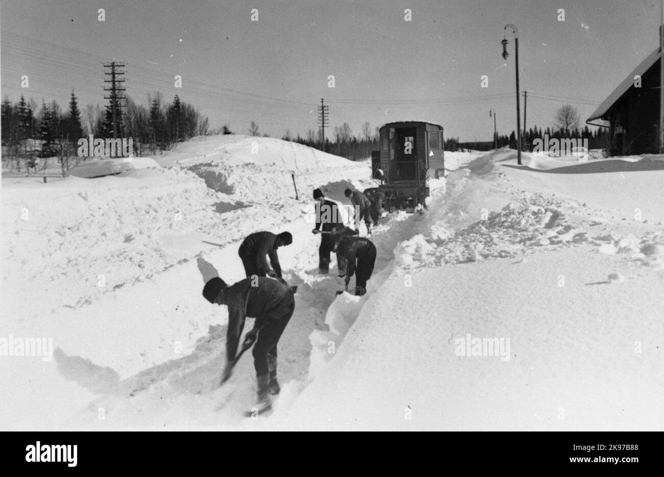 Snow removal at the station Stock Photo - Alamy