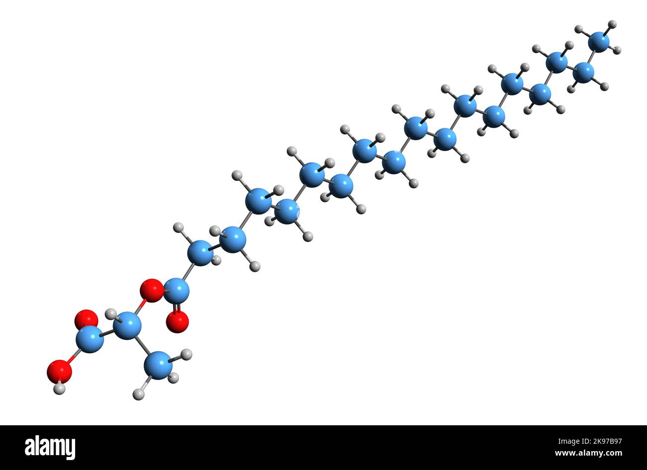 3D image of stearoyl-1-lactylate skeletal formula - molecular chemical ...