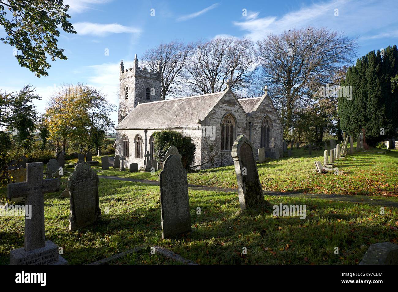 Helland Cornwall UK 10 25 2022 village centre Stock Photo - Alamy