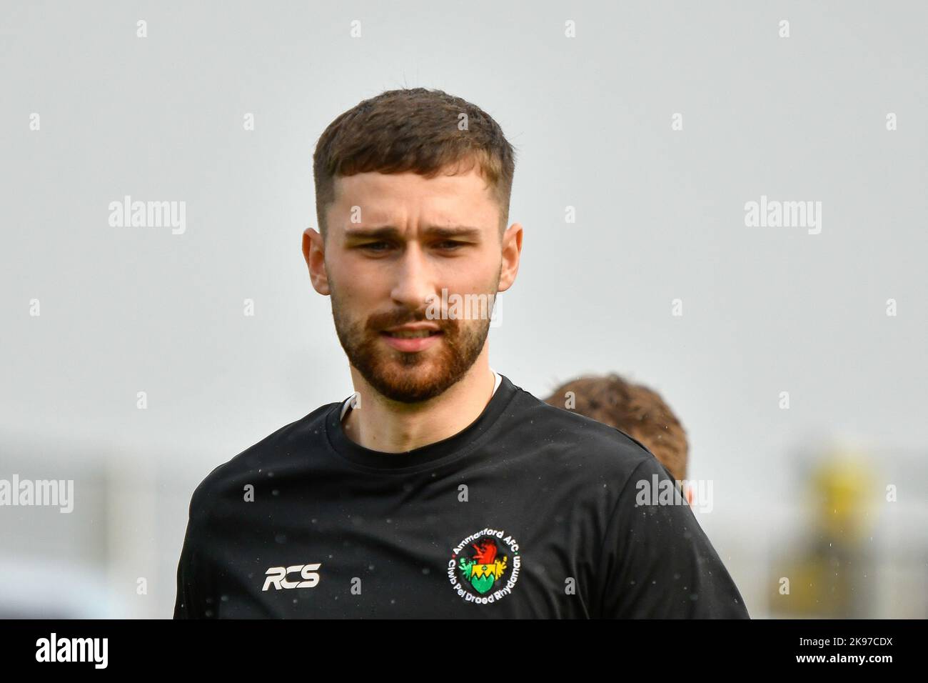 Ammanford, Wales. 22 October 2022. Osian Dillon of Ammanford during the ...