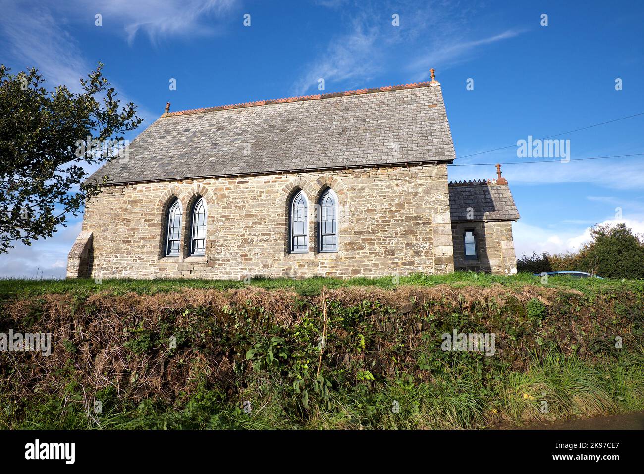 Helland Cornwall UK 10 25 2022 village centre Stock Photo - Alamy