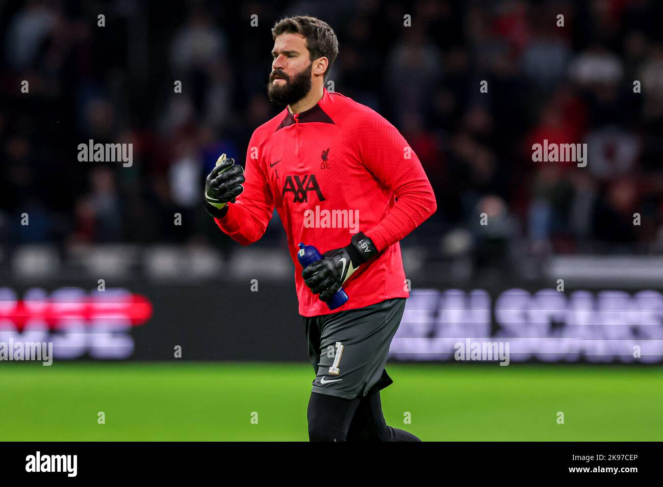 AMSTERDAM, NETHERLANDS - OCTOBER 26: goalkeeper Alisson Becker of ...