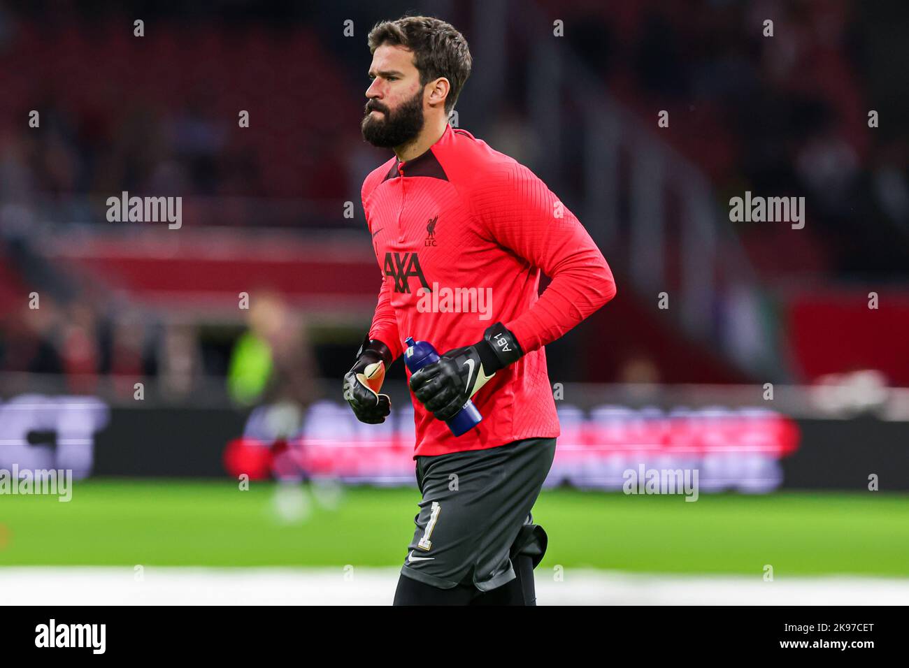 AMSTERDAM, NETHERLANDS - OCTOBER 26: goalkeeper Alisson Becker of ...