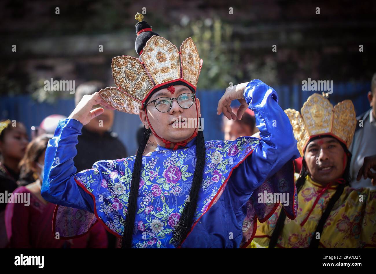 Kathmandu, Bagmati, Nepal. 26th Oct, 2022. members of the ethnic Newar ...