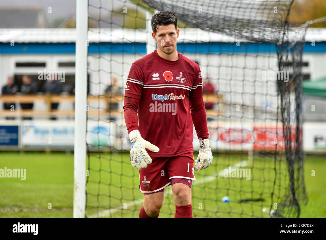 Ammanford, Wales. 22 October 2022. Goalkeeper Luke Martin of Swansea ...