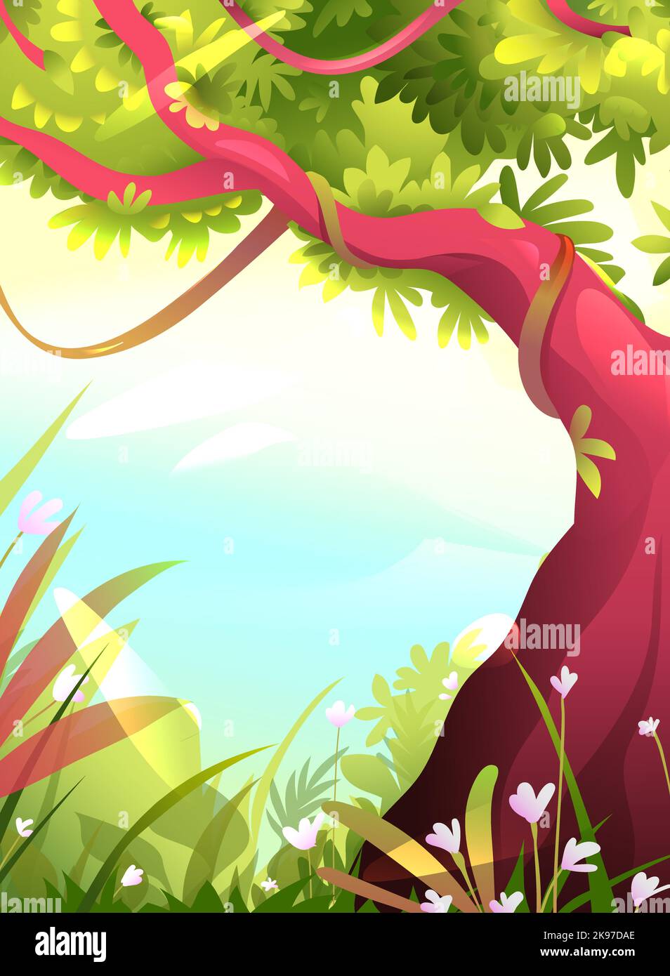 Watercolor nature scenery Stock Vector Images - Alamy