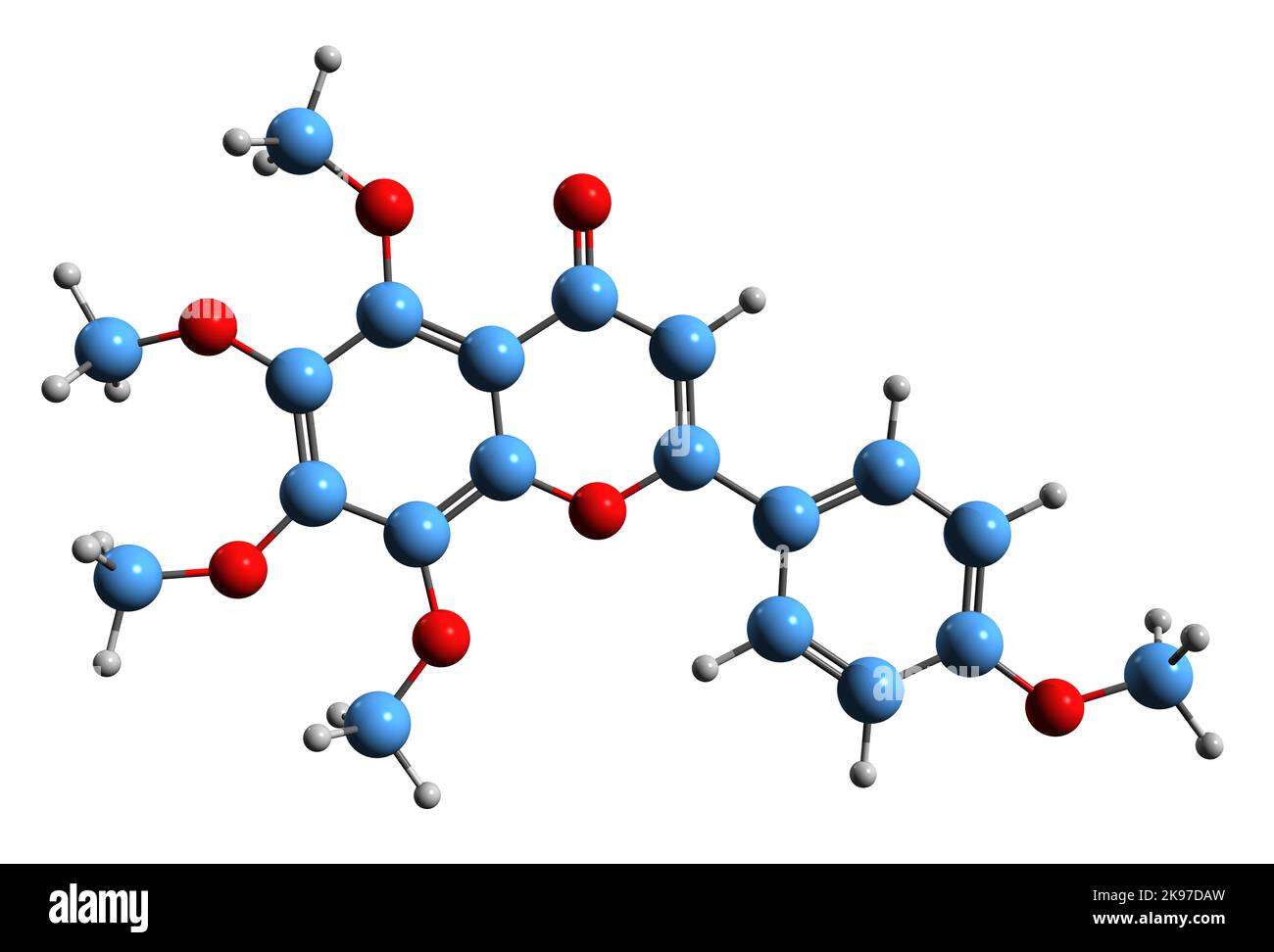 3D image of Tangeretin skeletal formula - molecular chemical structure ...