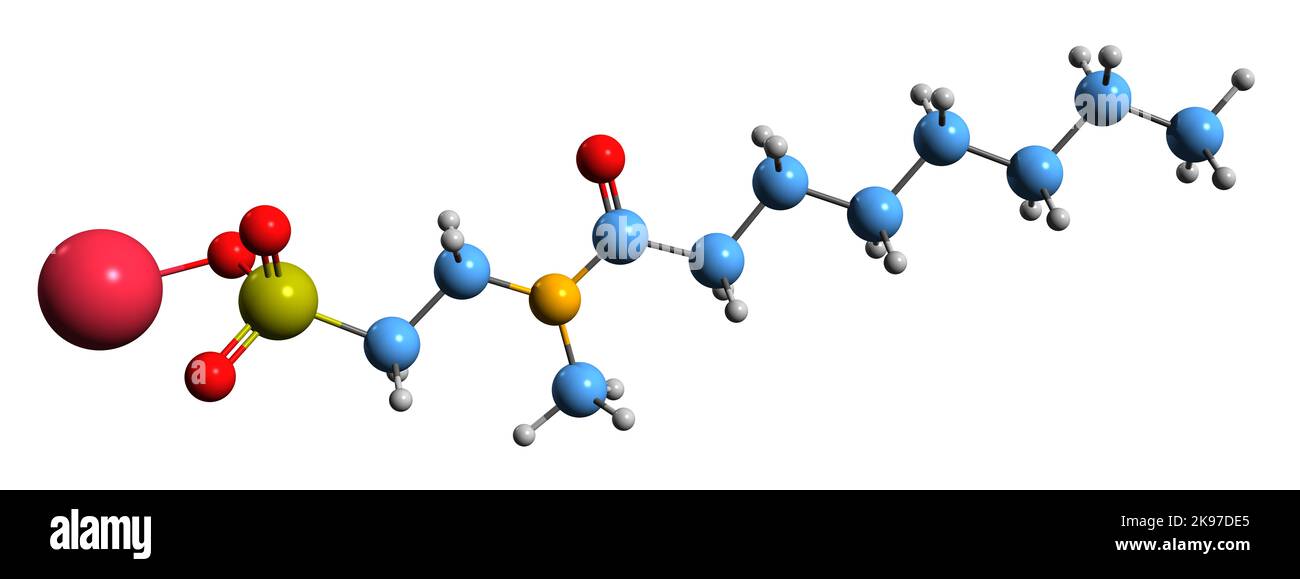 3D image of Taurate skeletal formula - molecular chemical structure of ...