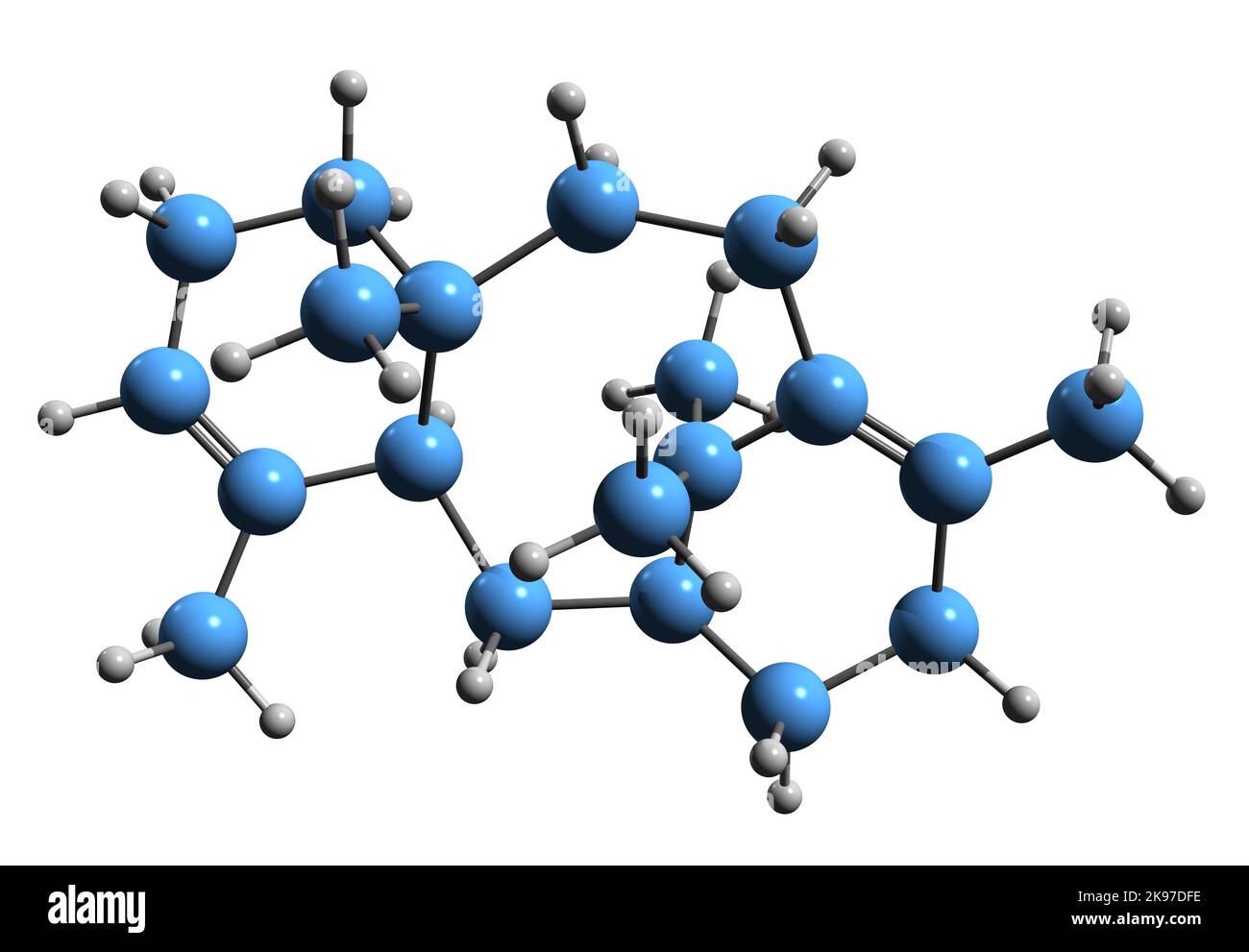 3D image of Taxadiene skeletal formula - molecular chemical structure ...